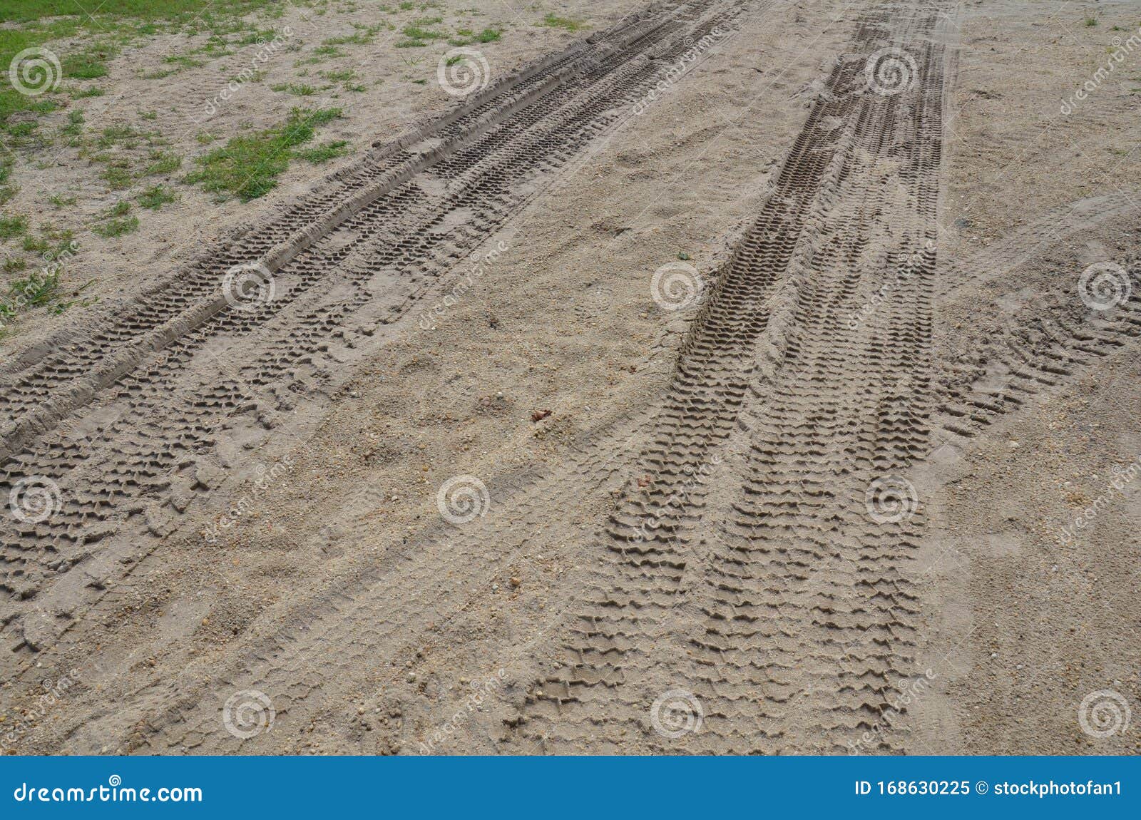 Tractor Marks Left In A Field Of Newly Sown Crops. Royalty-Free Stock ...