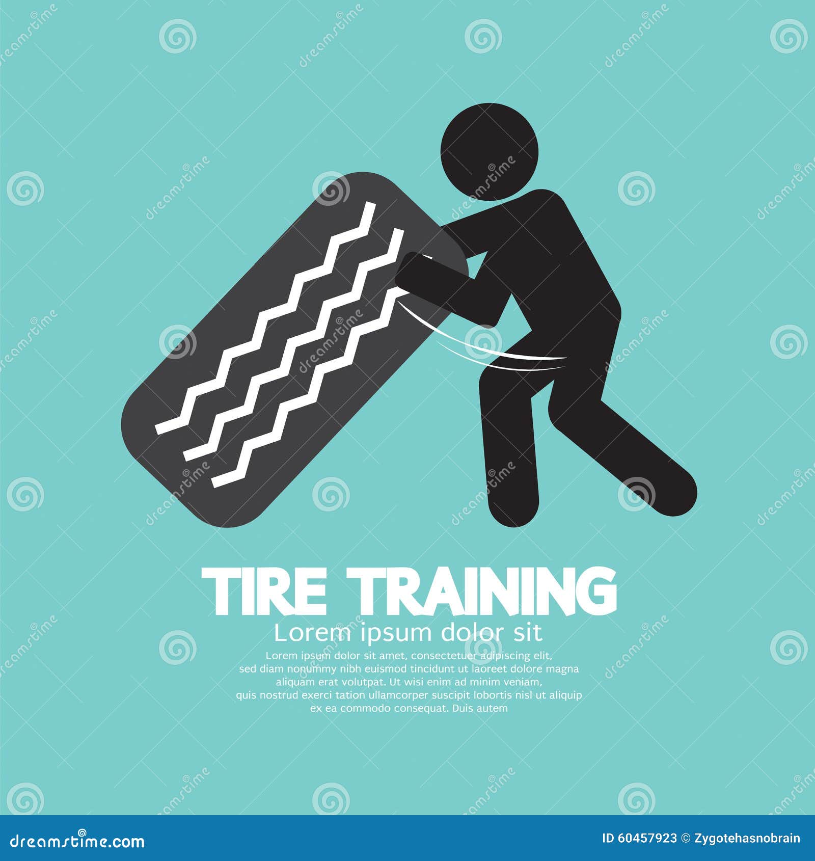 Tire Training Workout Symbol. Stock Vector - Illustration of strength ...