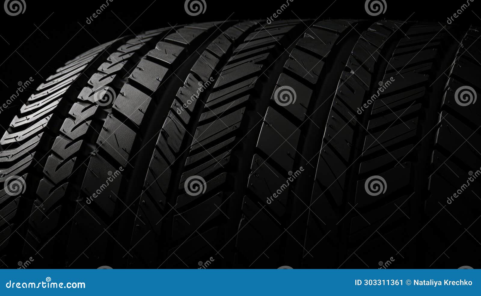 Tire Tread Close Up on Black Background Stock Illustration ...