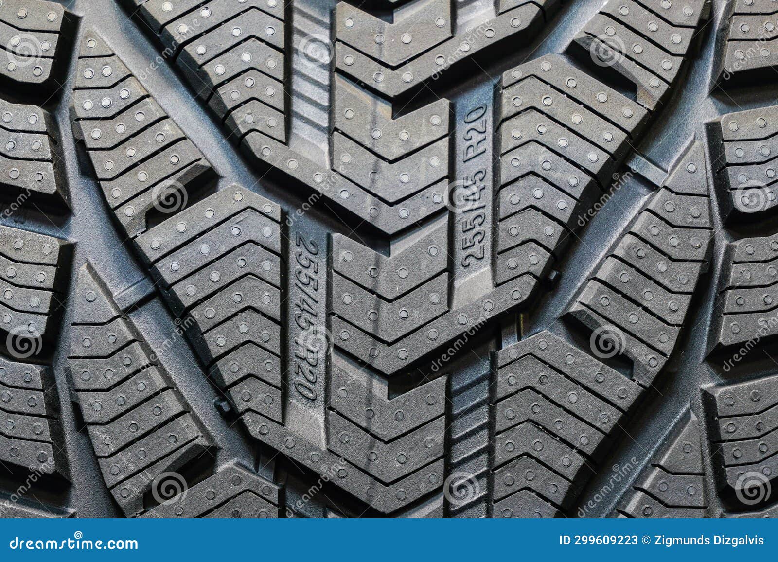 Tire Tread with Embossed Tire Size Markings Embedded in the Tread ...