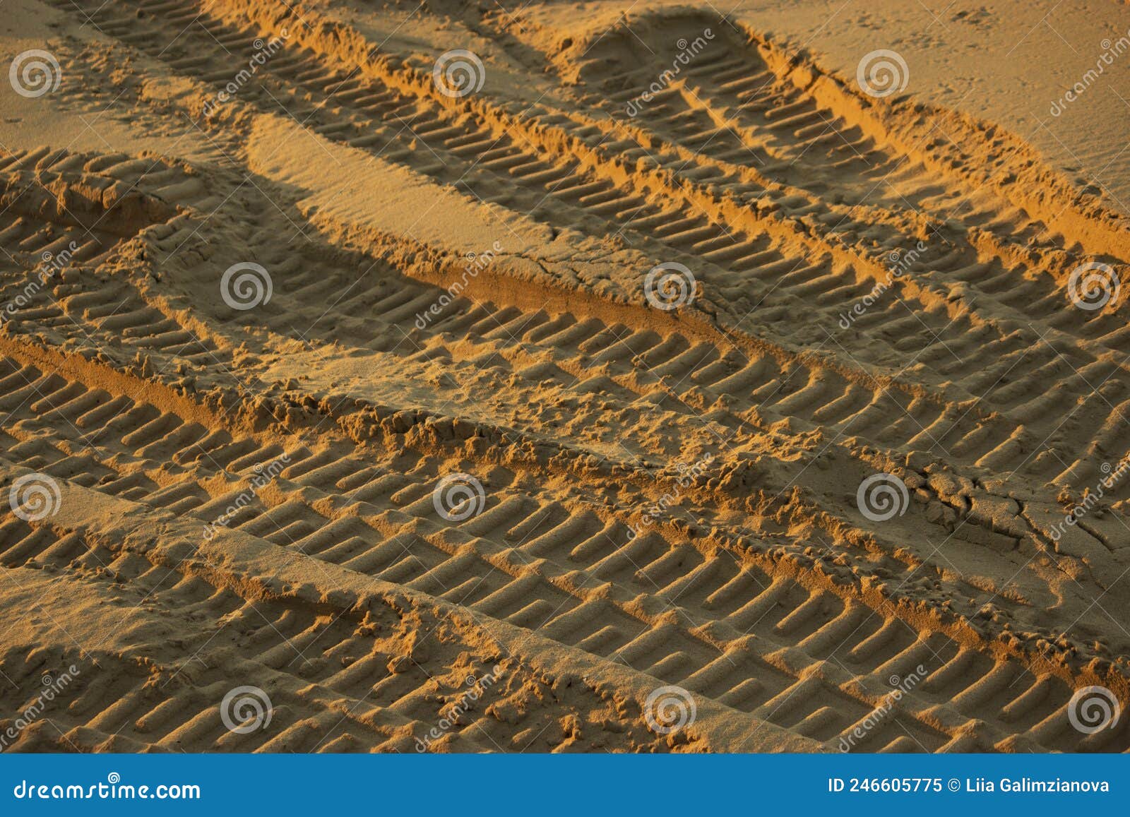 Tire tread marks on sand stock image. Image of transport - 246605775