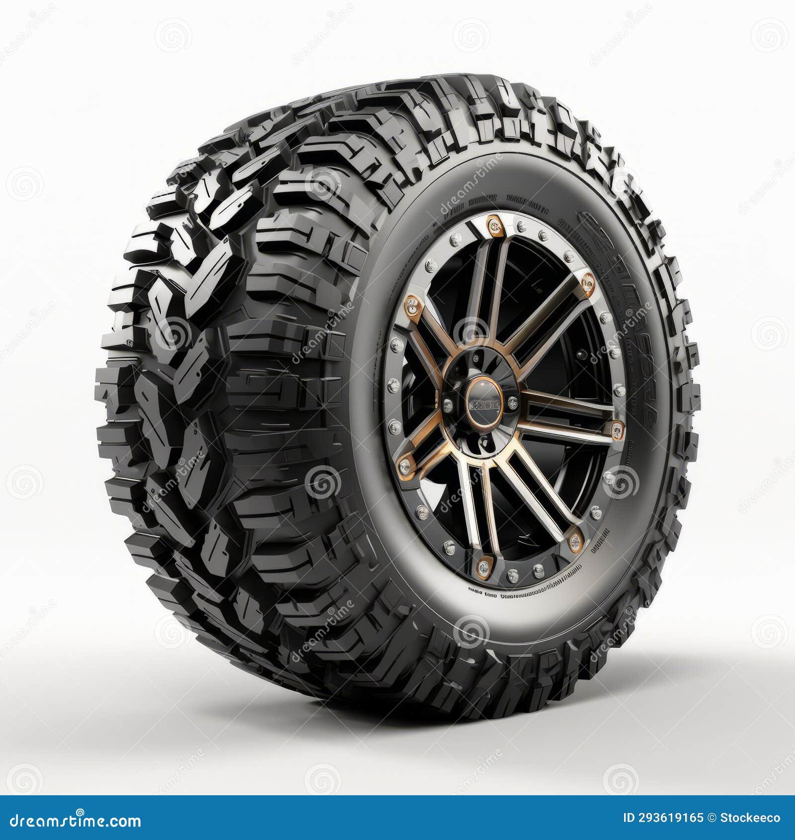 Award-winning Frogcore All Terrain Tire With Gold Wheels Royalty-Free ...