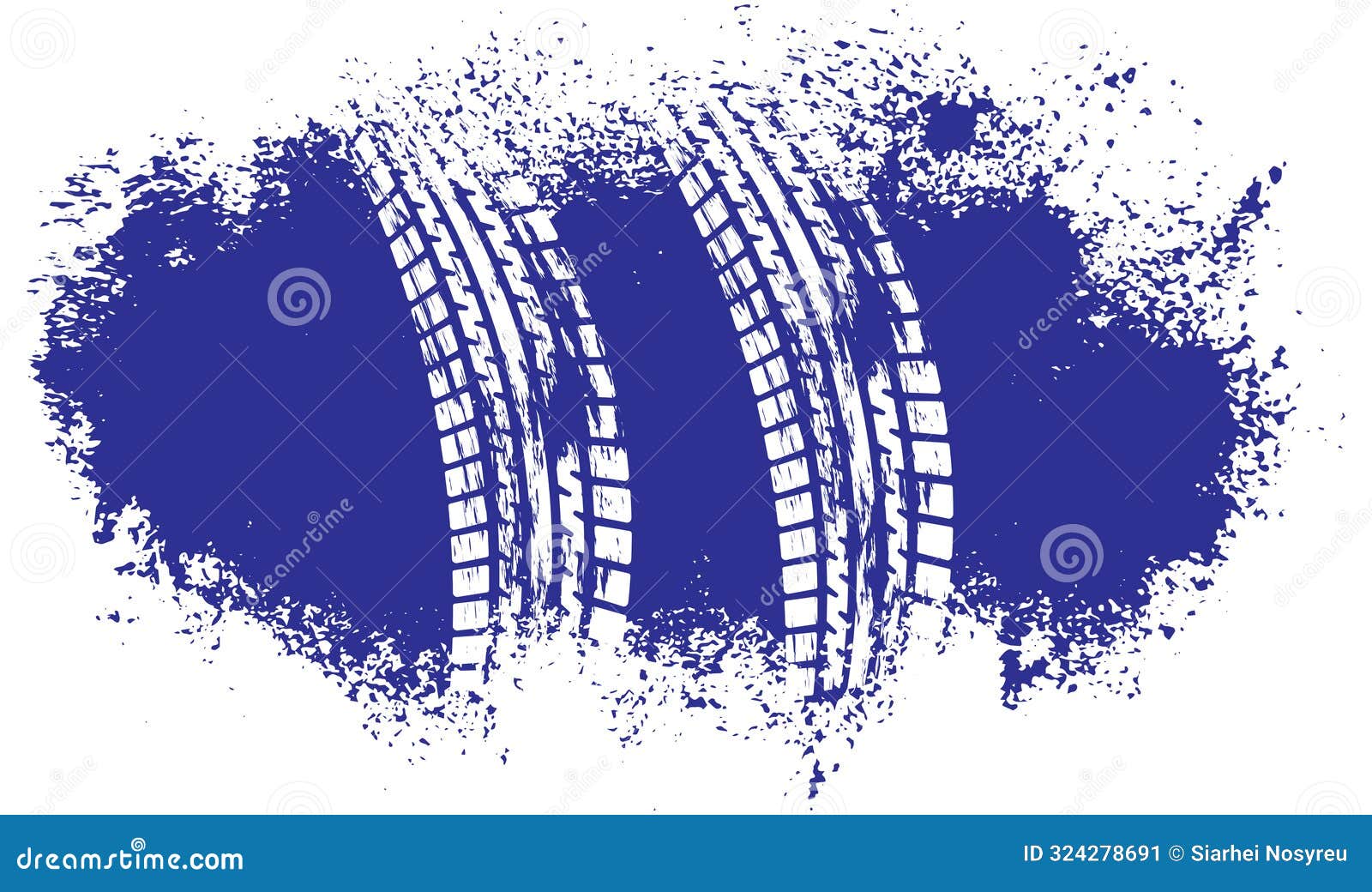 Tire Wheel Mark of Car on Background of Grunge Splash. Vector ...