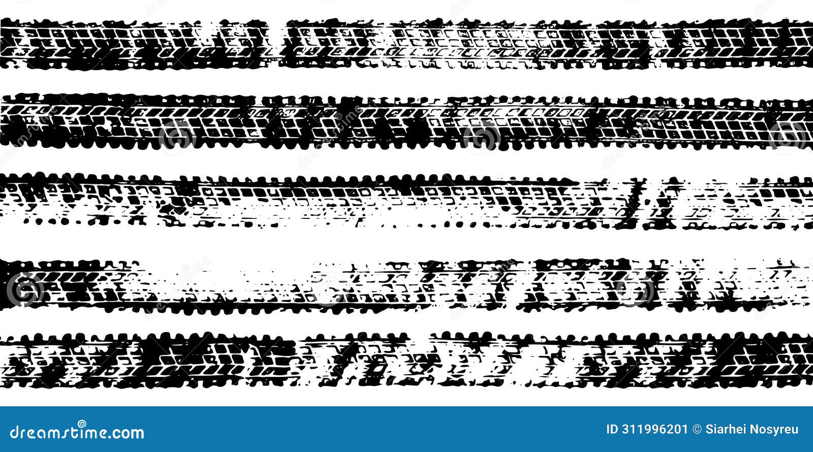 Tire Wheel Marks of Cars, Set. Vector Illustration Stock Vector ...