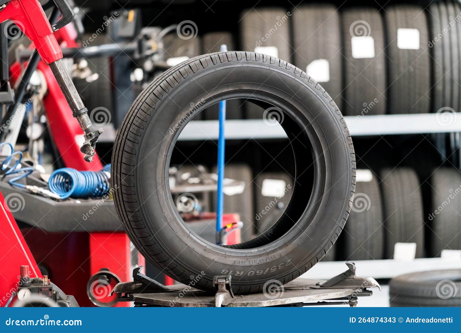Tire on Workbench in Workshop Stock Image - Image of indoors ...