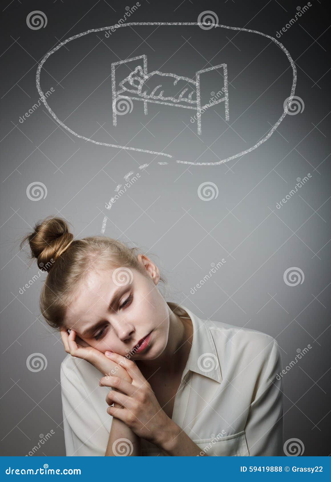 Tired foto de stock. Imagem de fino, cama, sentimento - 59419888