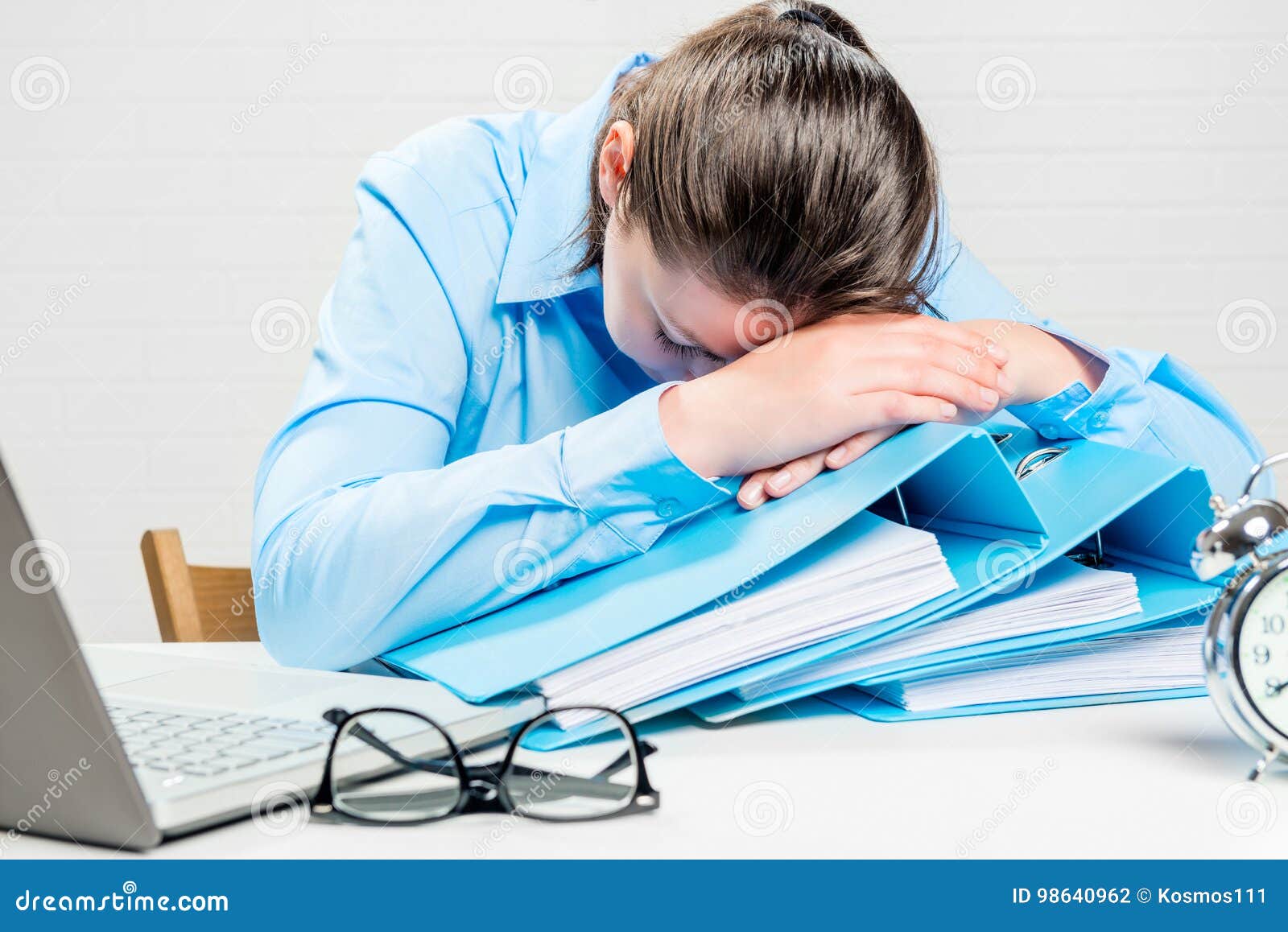 Tired Accountant Fell Asleep in the Workplace from Overtime Stock Photo ...