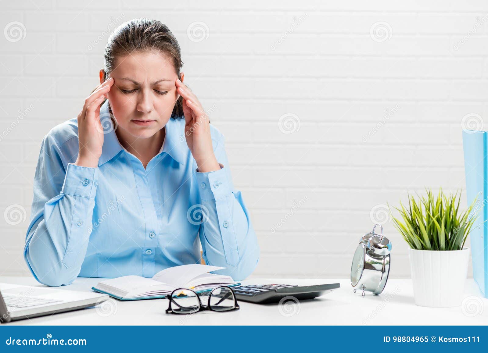 Tired Accountant with Migraine Stock Image - Image of emotional, folder ...
