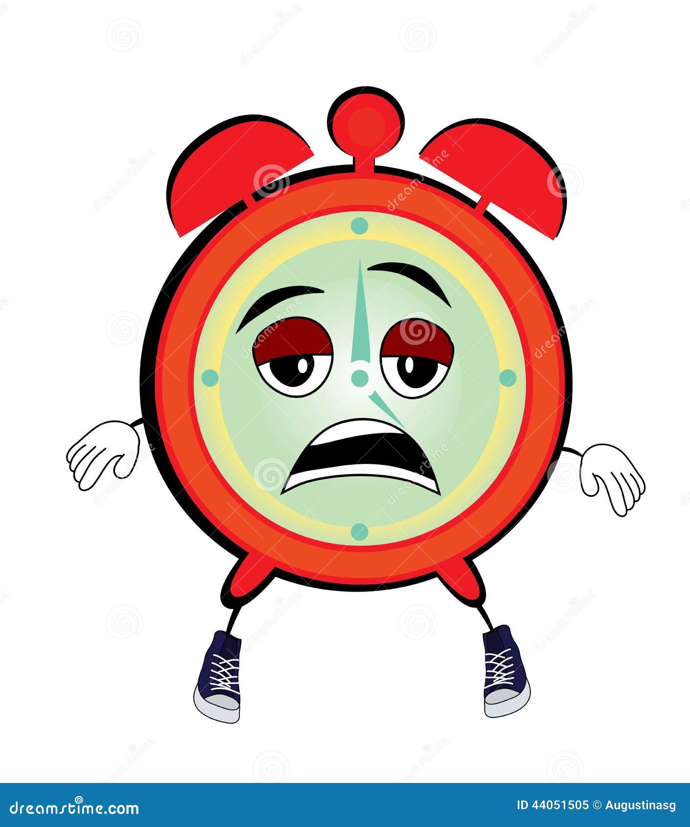Tired Alarm clock cartoon stock illustration. Illustration of weary ...