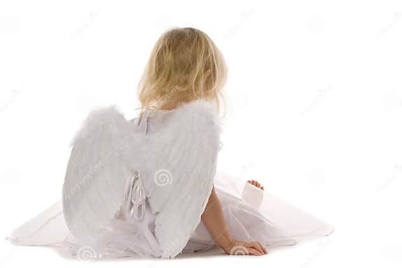 Tired angel stock image. Image of isolated, blond, wings - 4081905