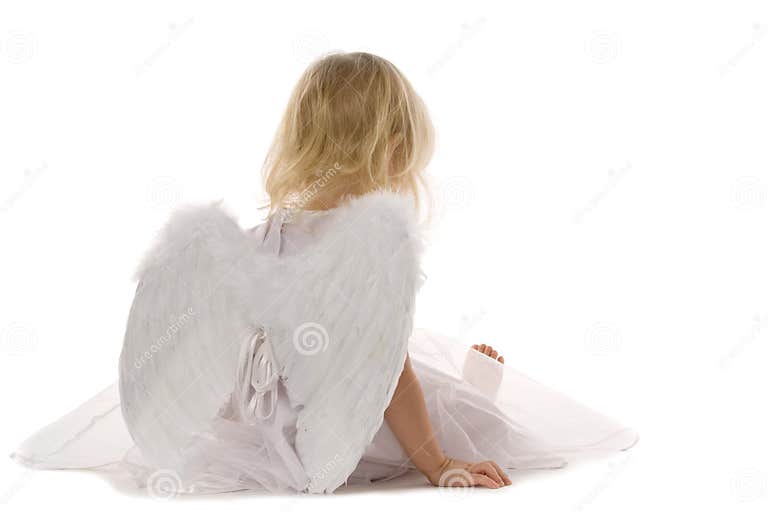 Tired angel stock image. Image of isolated, blond, wings - 4081905