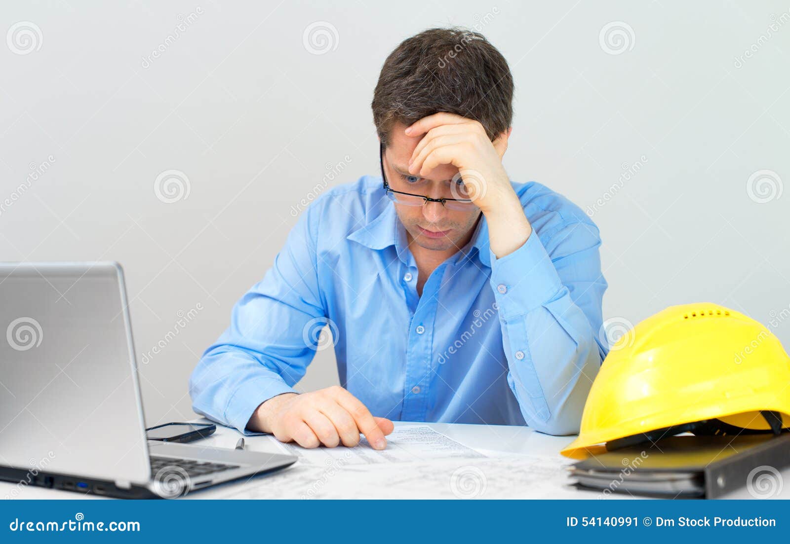 Tired architect. stock image. Image of indoor, design - 54140991