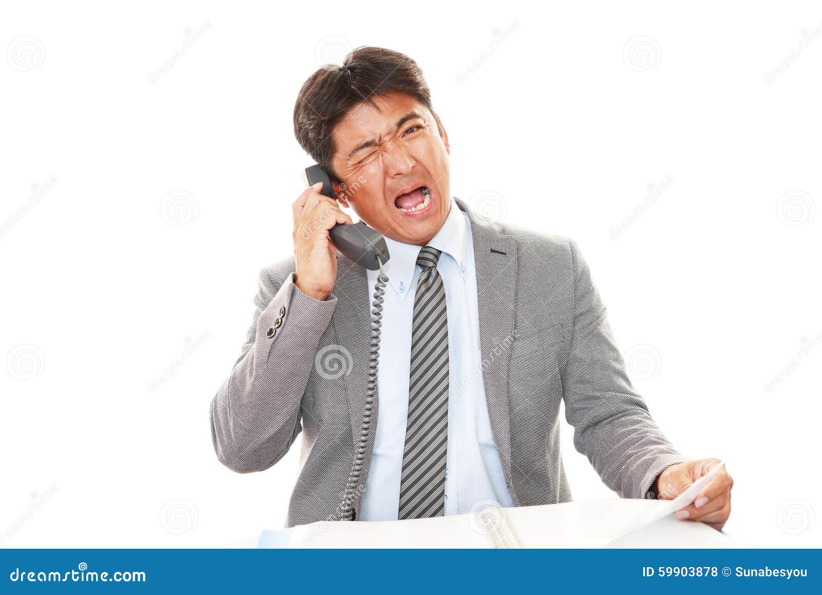 Tired Asian businessman stock photo. Image of masculine - 59903878
