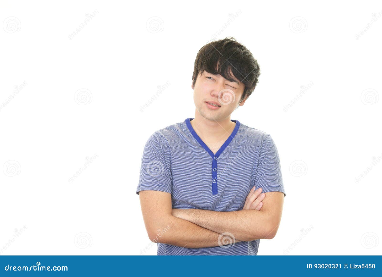 Tired Asian man stock image. Image of expression, fatigue - 93020321