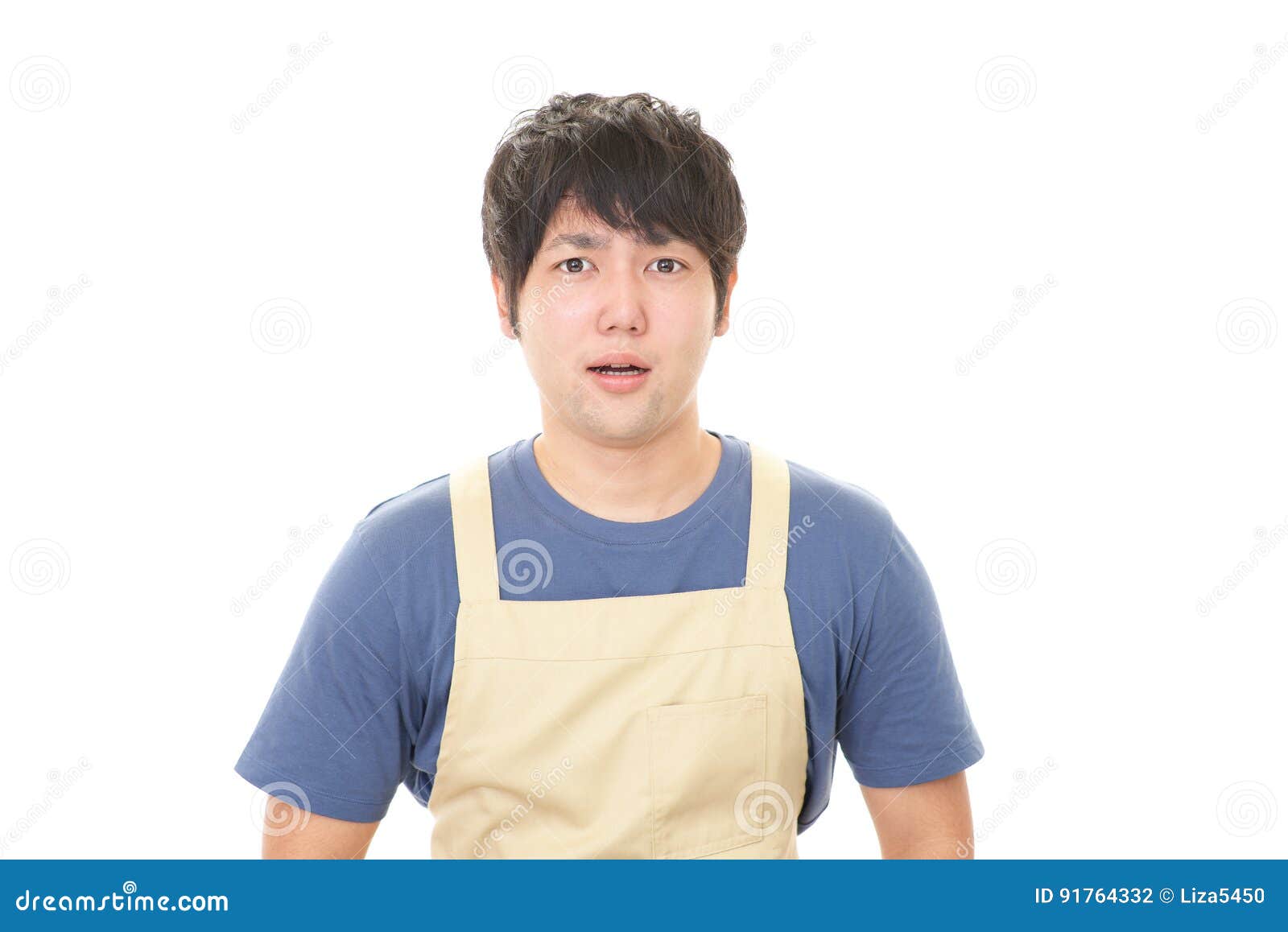 Tired Asian waiter stock photo. Image of adult, kitchen - 91764332