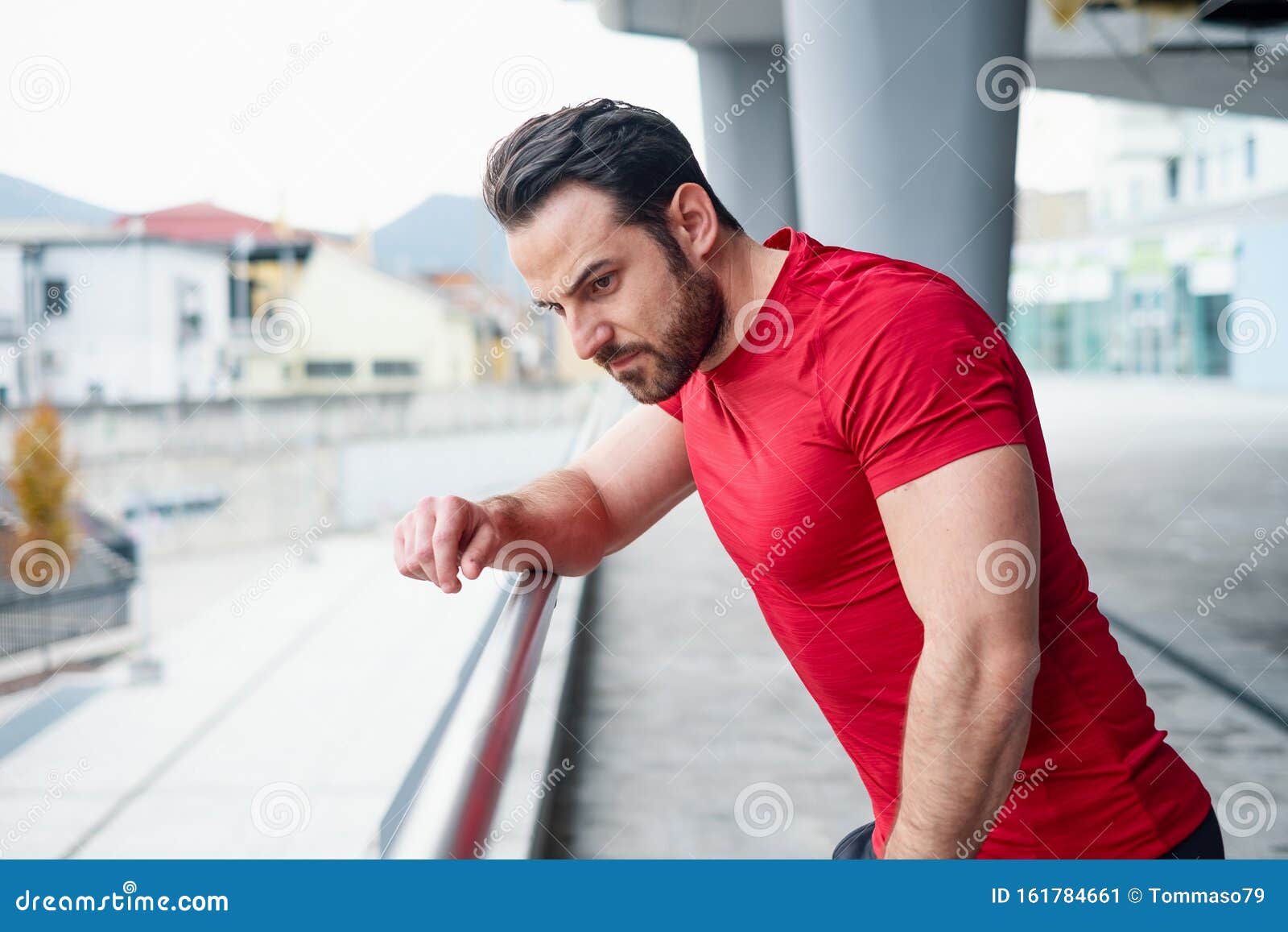 Tired Athlete Resting after Big Training Effort Stock Image - Image of ...
