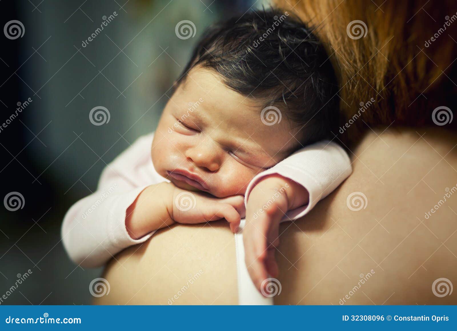Tired baby sleeping stock photo. Image of exhausted, girl - 32308096