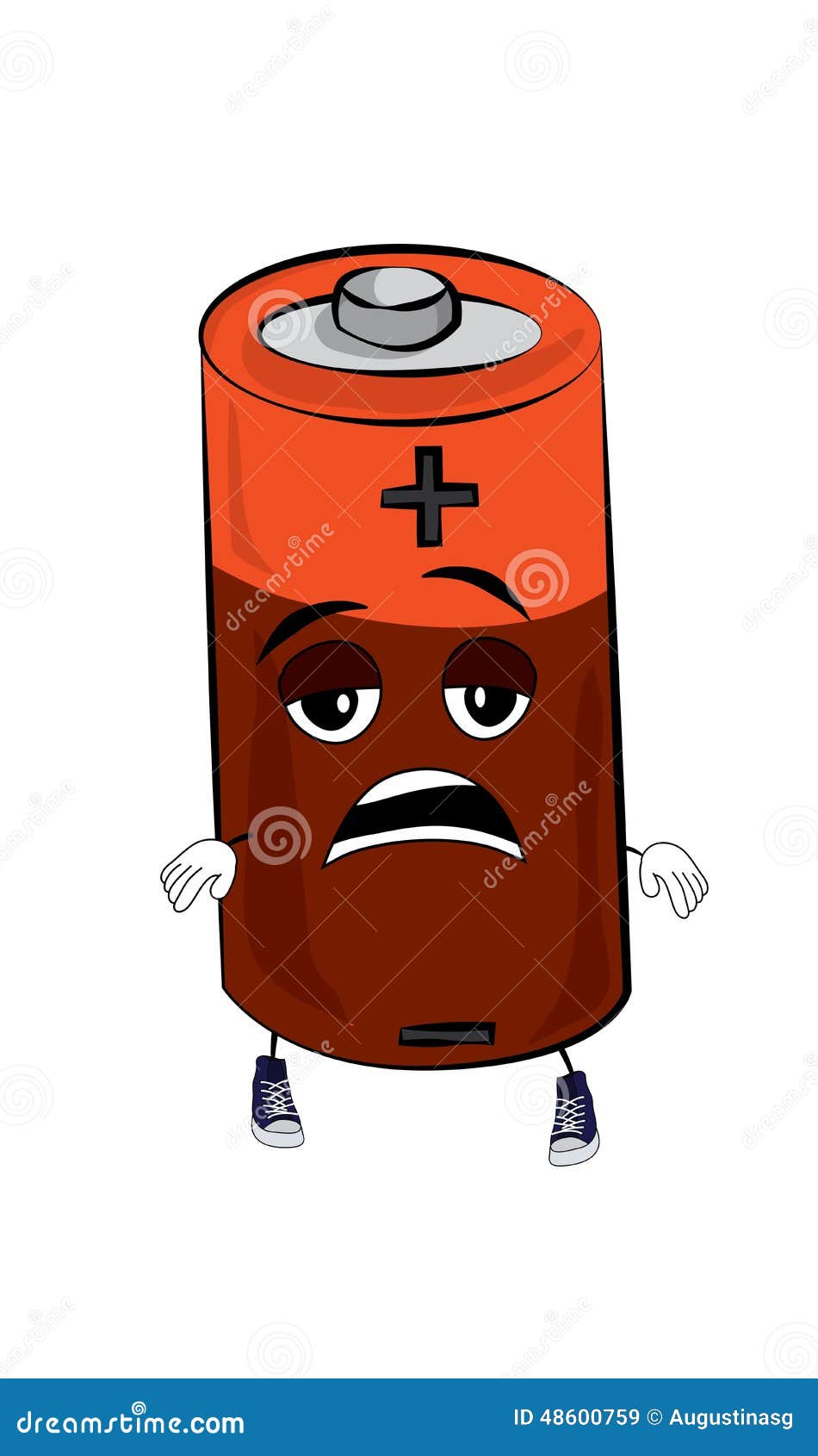 Tired battery cartoon stock illustration. Illustration of sapless ...