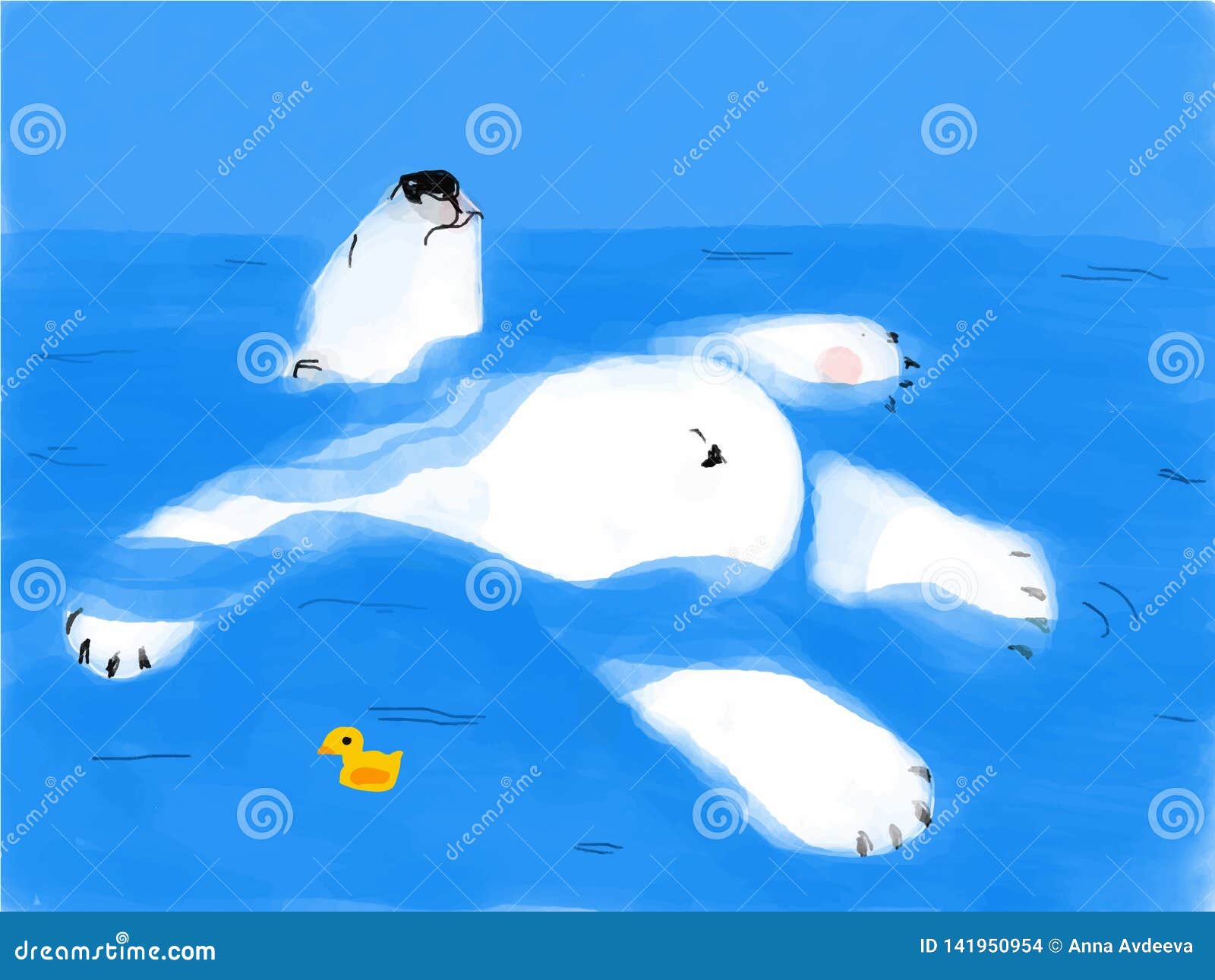 Tired bear floats on water stock photo. Image of holiday - 141950954