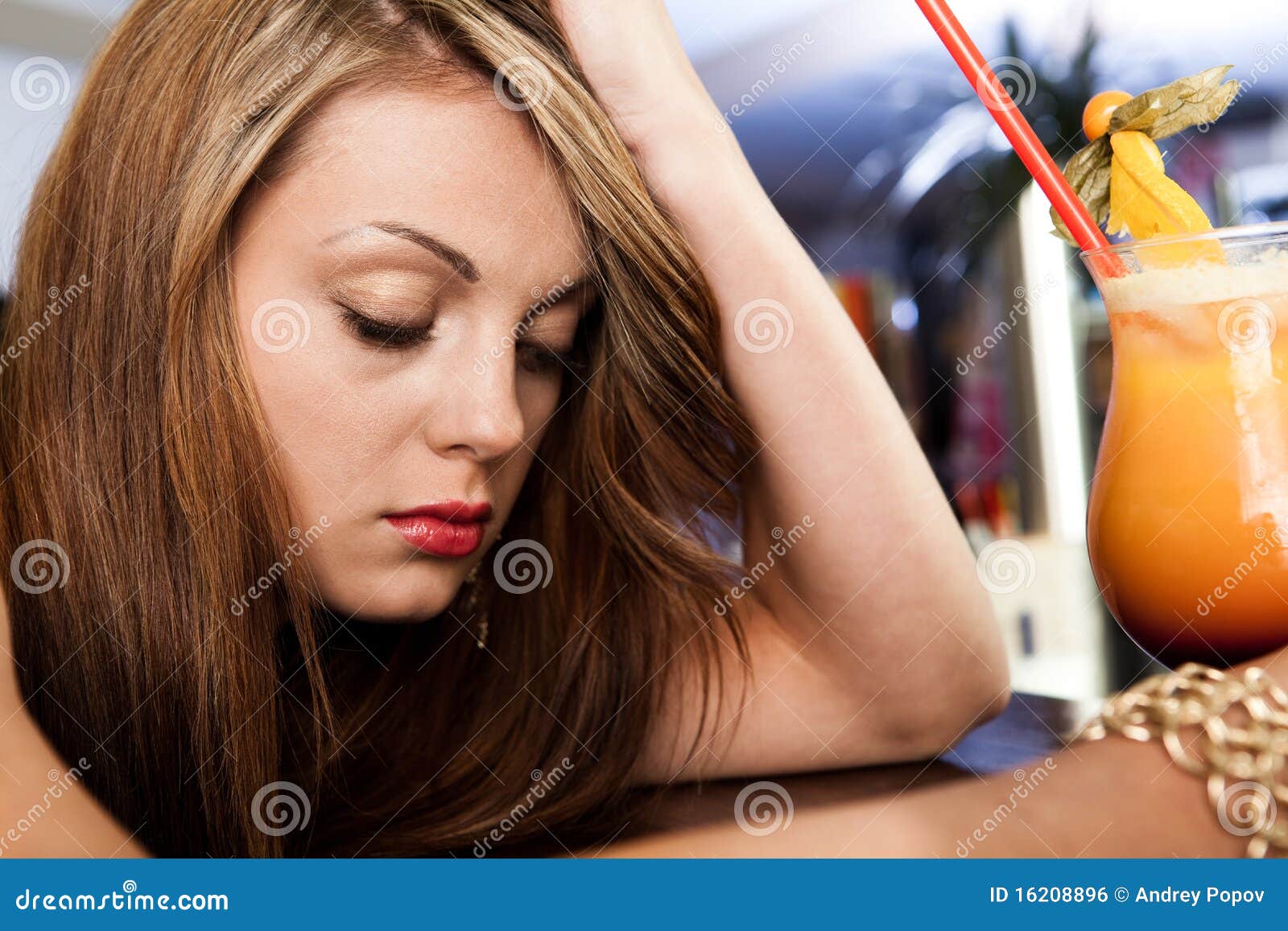 Tired beautiful women stock photo. Image of closed, cocktail - 16208896