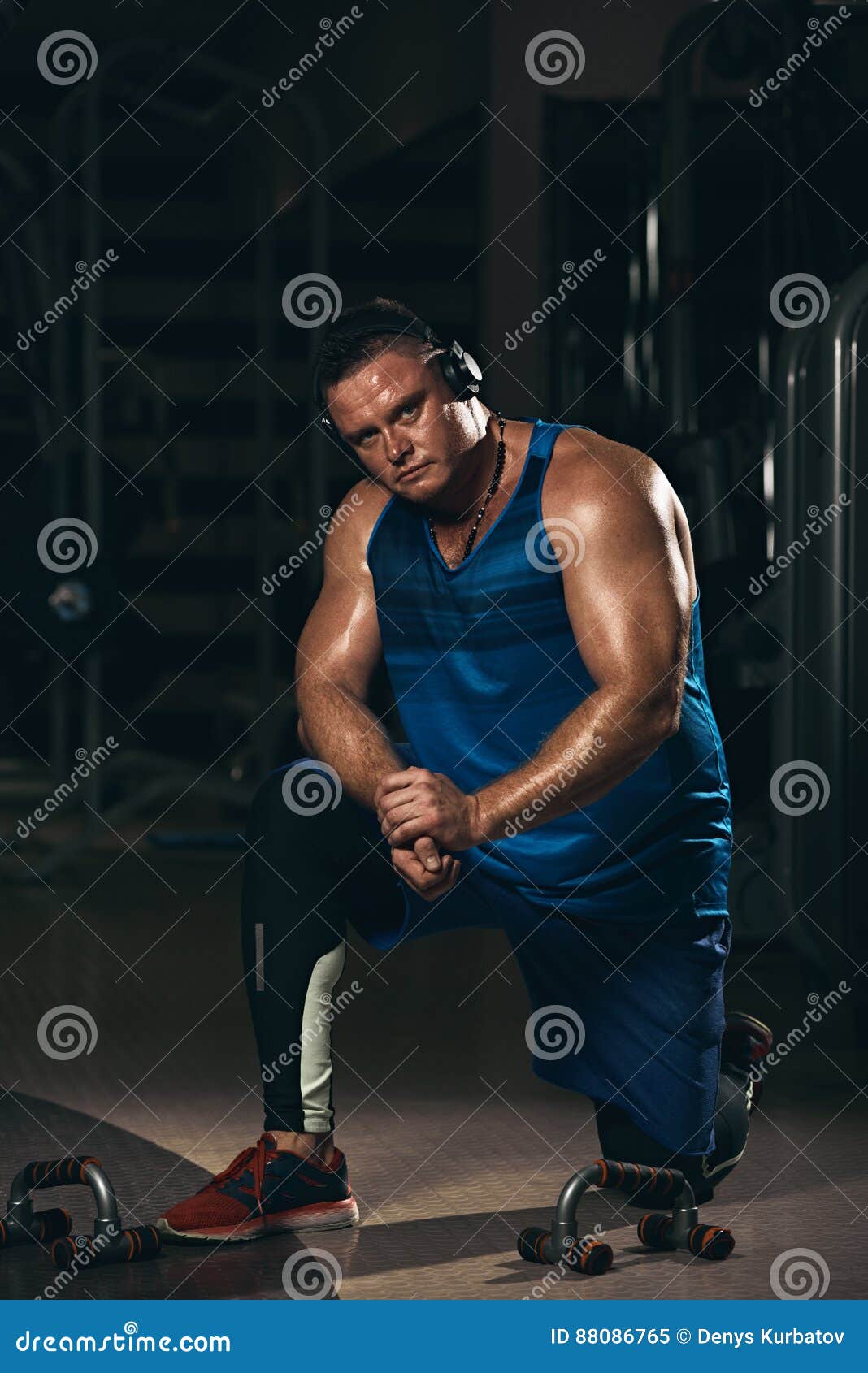 Tired Bodybuilder Man Resting Stock Image - Image of physical, biceps ...