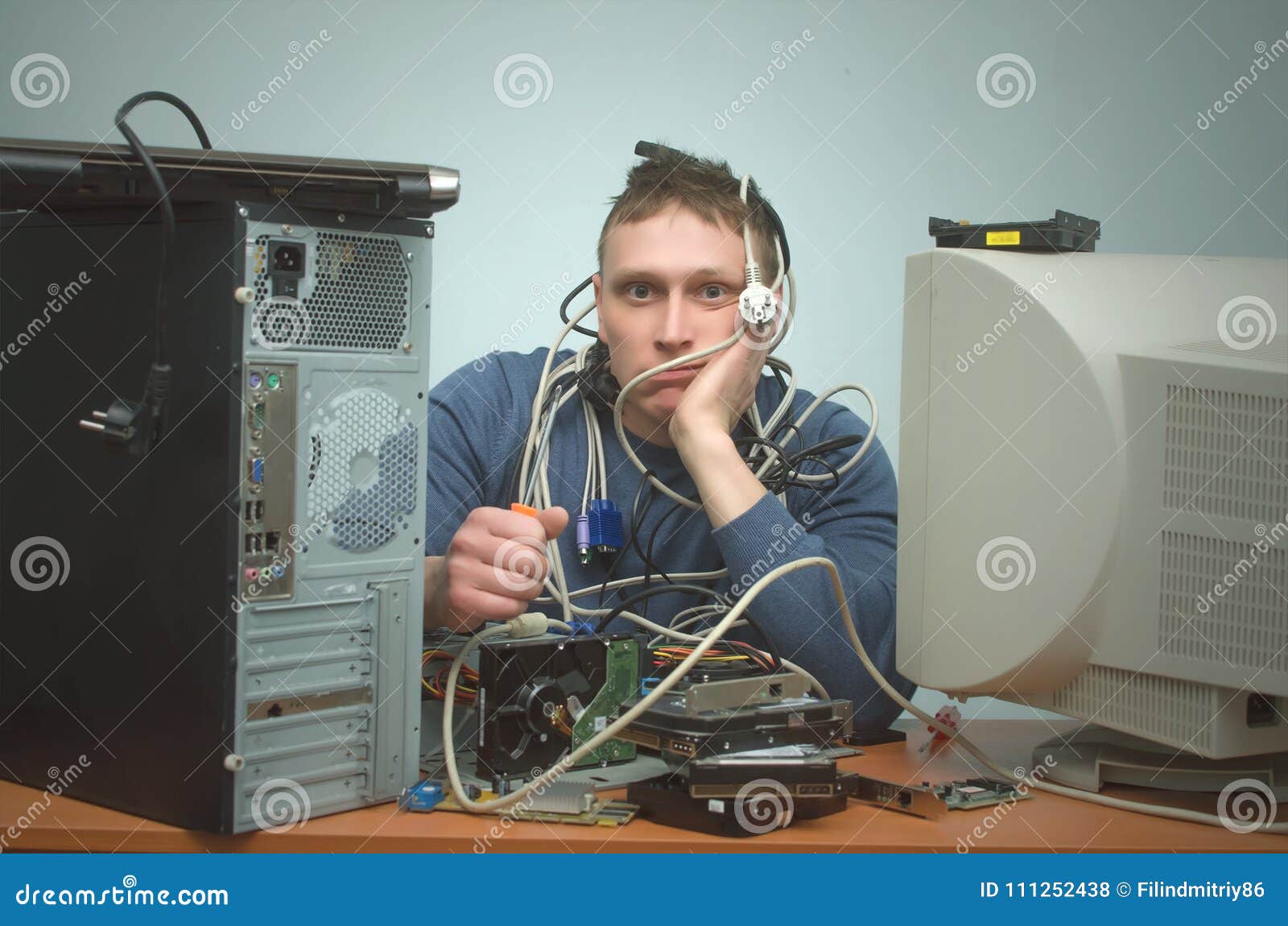 Computer Repairman. Computer Technician Engineer. Support Service ...