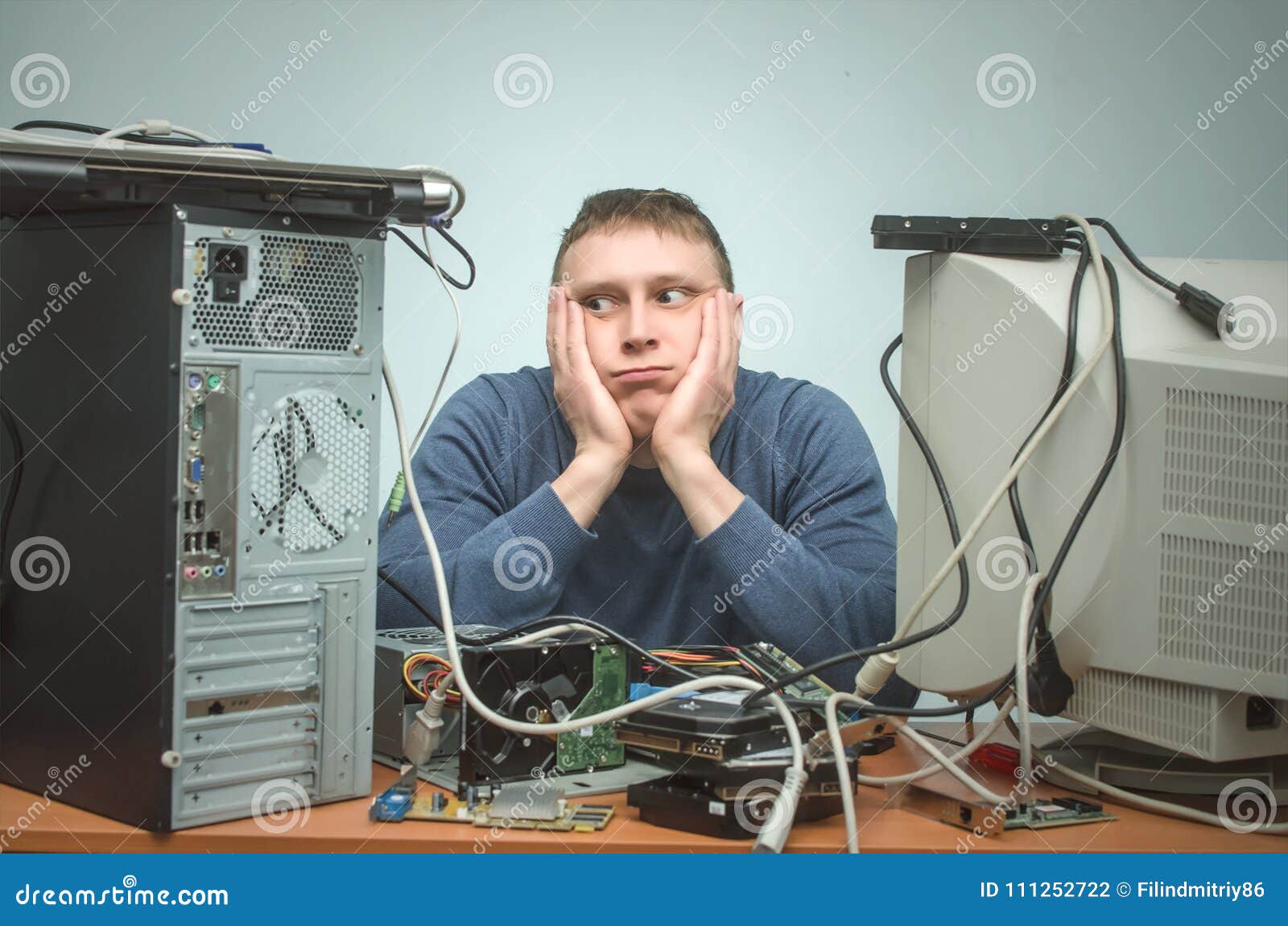 Computer Repairman. Computer Technician Engineer. Support Service ...