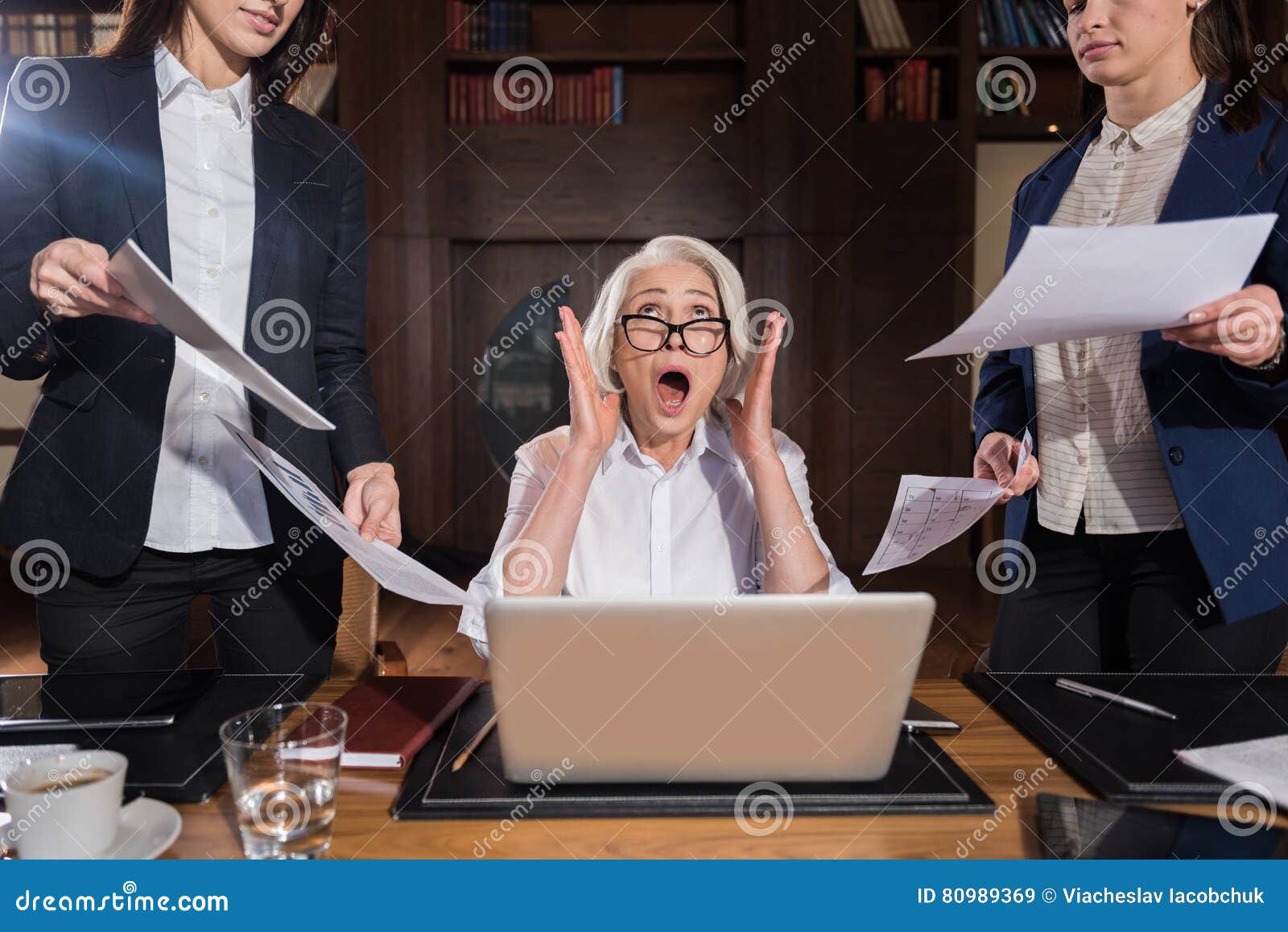 Tired Boss Shouting in an Office Stock Image - Image of indoors ...