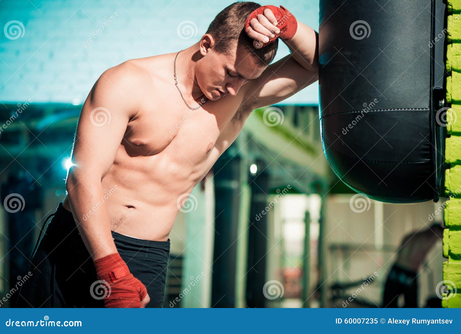 Tired boxer stock image. Image of locker, fabric, power - 60007235