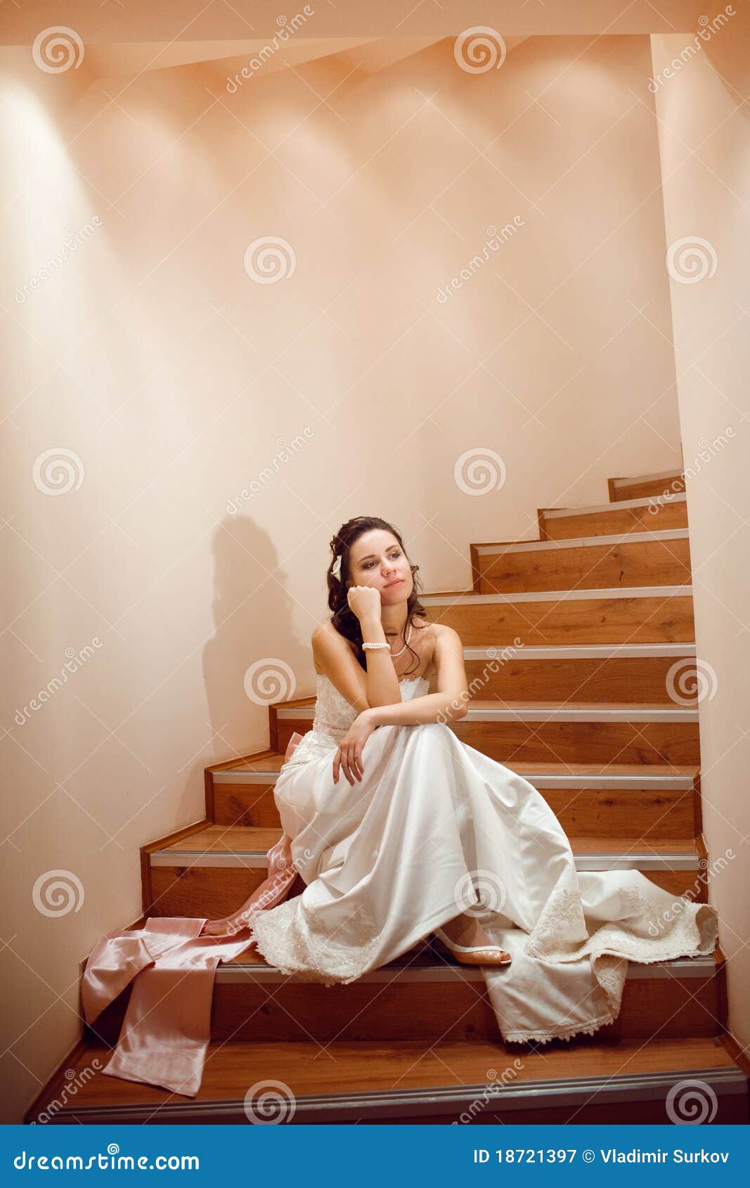 Tired bride stock image. Image of female, elegant, married - 18721397