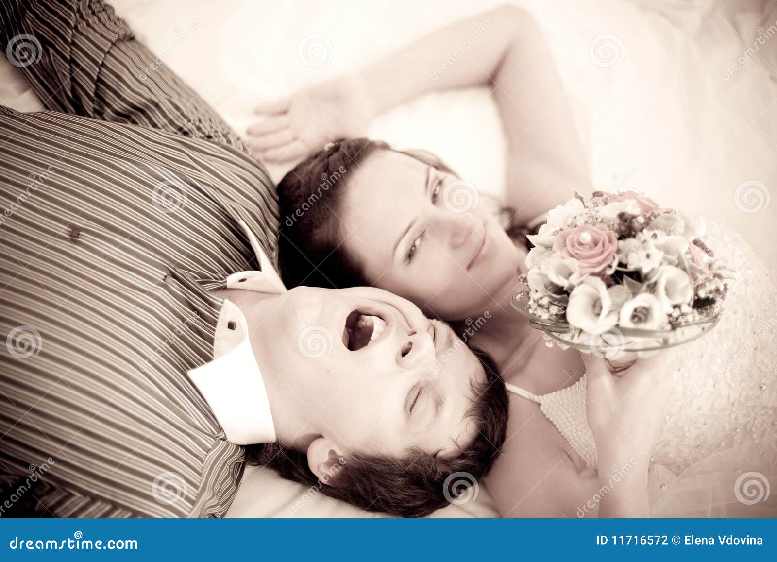 Tired bride and groom stock photo. Image of bride, bouquet - 11716572