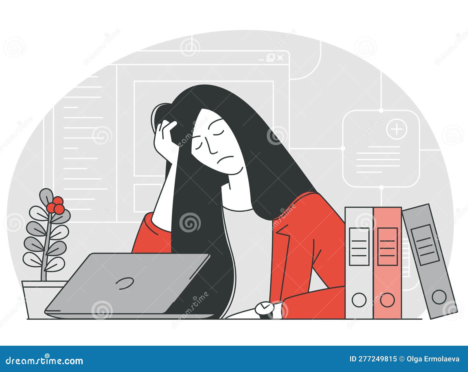 Burnout Woman Flat Concept Vector Cartoon Illustration | CartoonDealer ... Burnout Woman Flat Concept Vector Cartoon Illustration | CartoonDealer ...