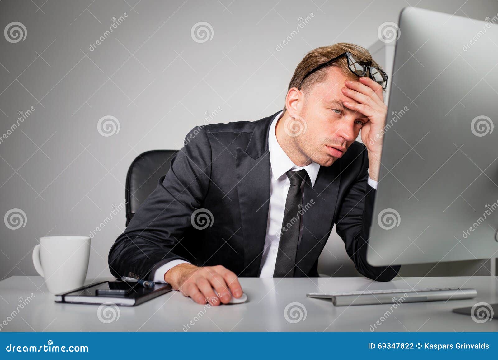 Tired Business Man at the Office Stock Photo - Image of formal ...
