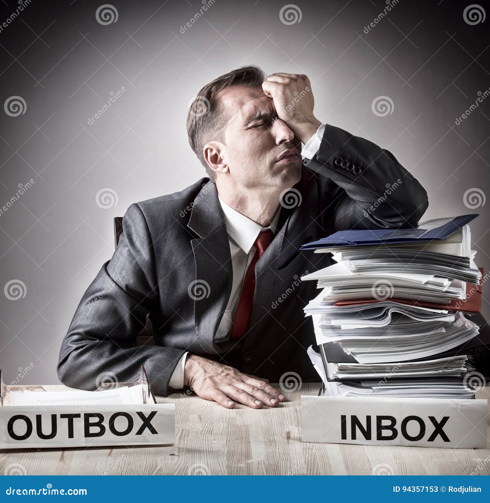Tired of Business Paperwork. Stock Image - Image of document ...