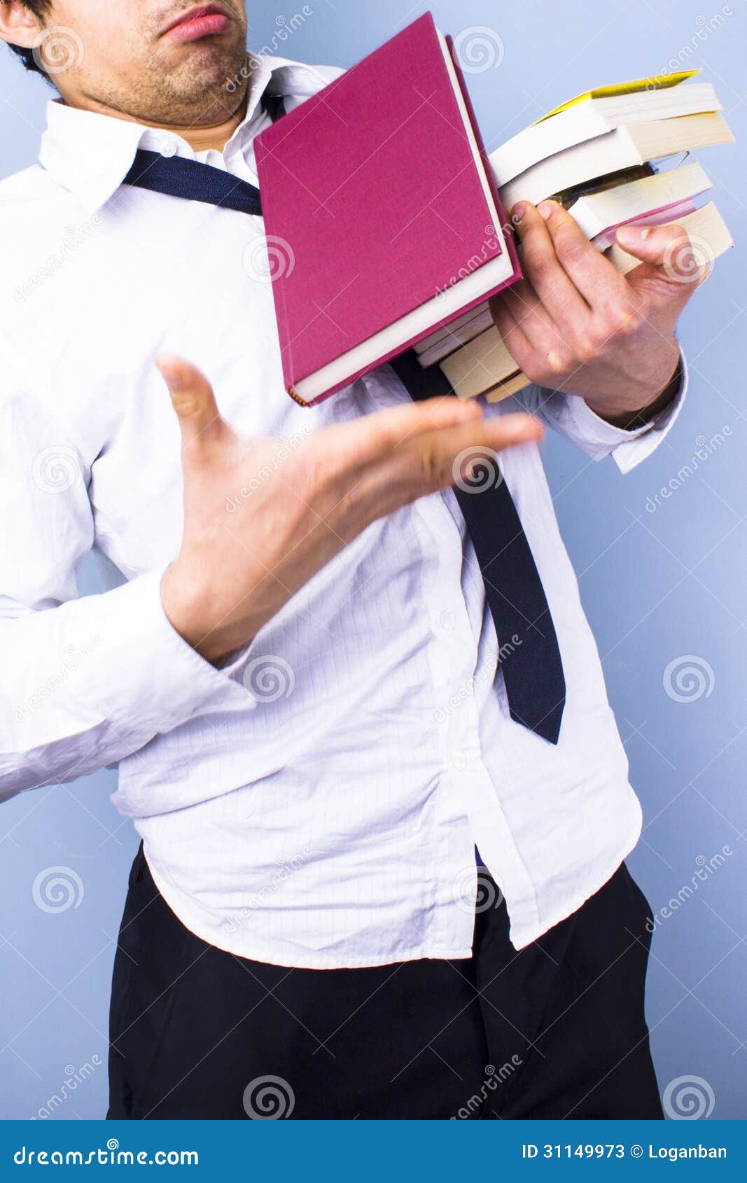 Tired Business Student Dropping Books Stock Image - Image of expertise ...