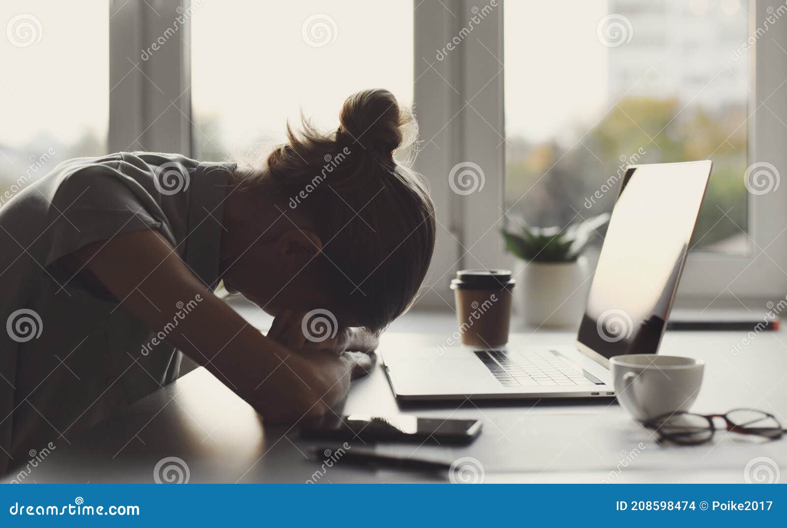 Tired Business Woman Sleeping on Table in Office. Young Overworked ... Tired Business Woman Sleeping on Table in Office. Young Overworked ...