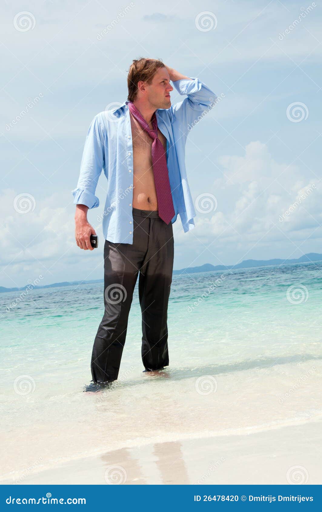 Tired Businessman on the Beach Stock Photo - Image of face, executive ...