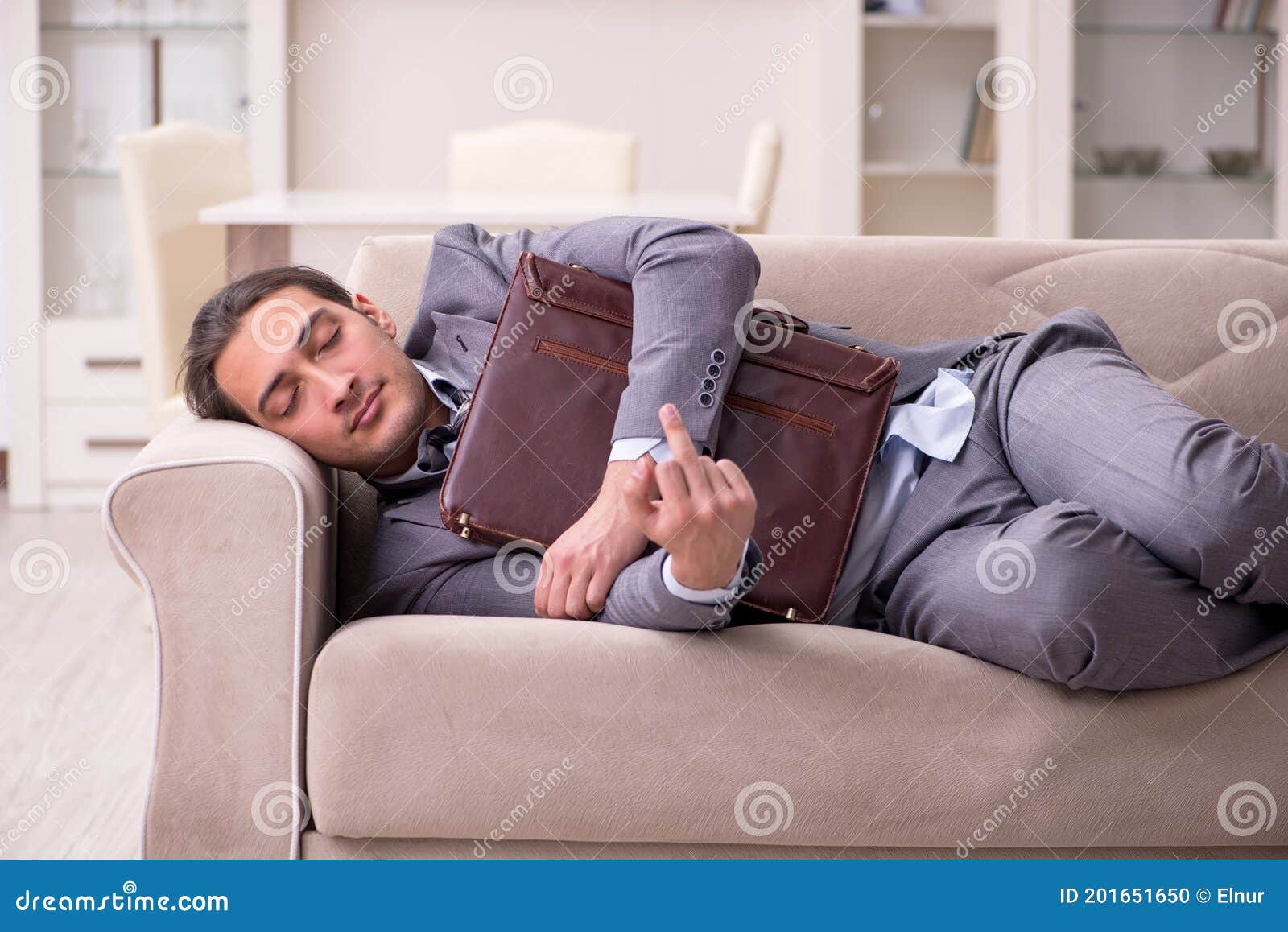 Tired Young Businessman Coming Home after Working Day Stock Photo ...
