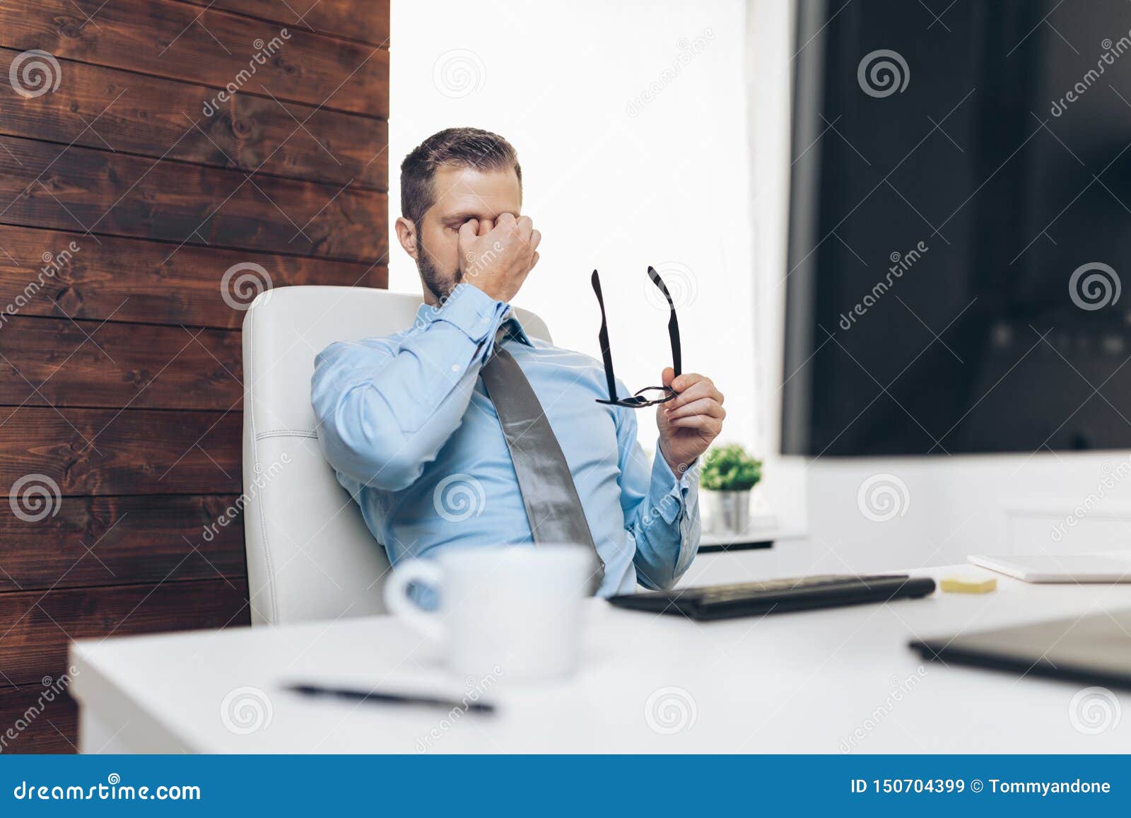 Tired Businessman from Heavy Workload Stock Image - Image of problem ...