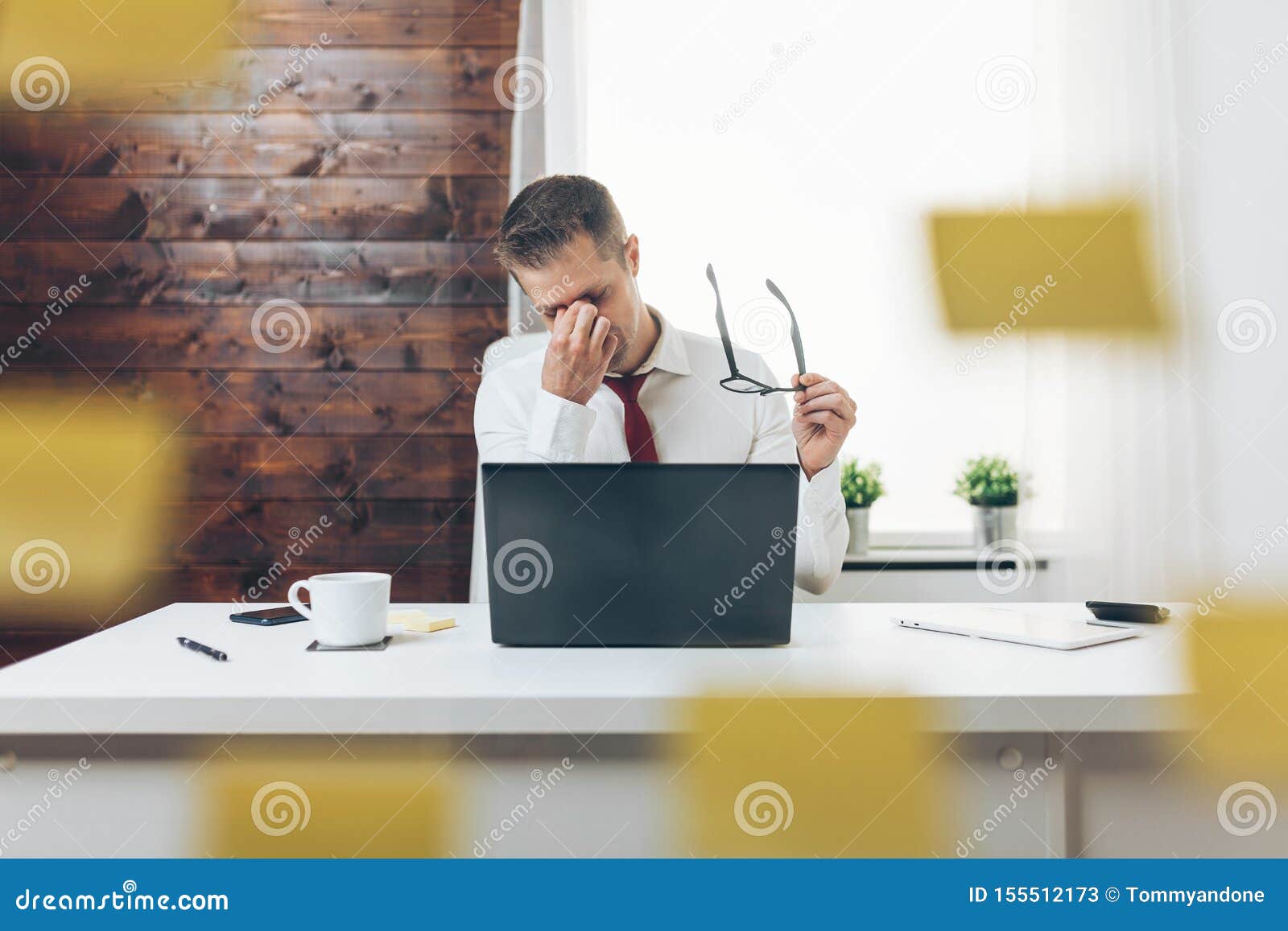 Tired Businessman from Heavy Workload Stock Image - Image of hours ...