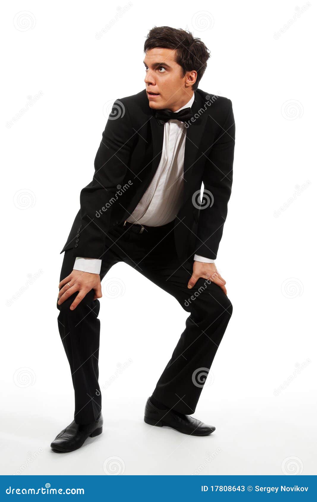 Tired Businessman Look Round Stock Image - Image of burnet, gesture ...
