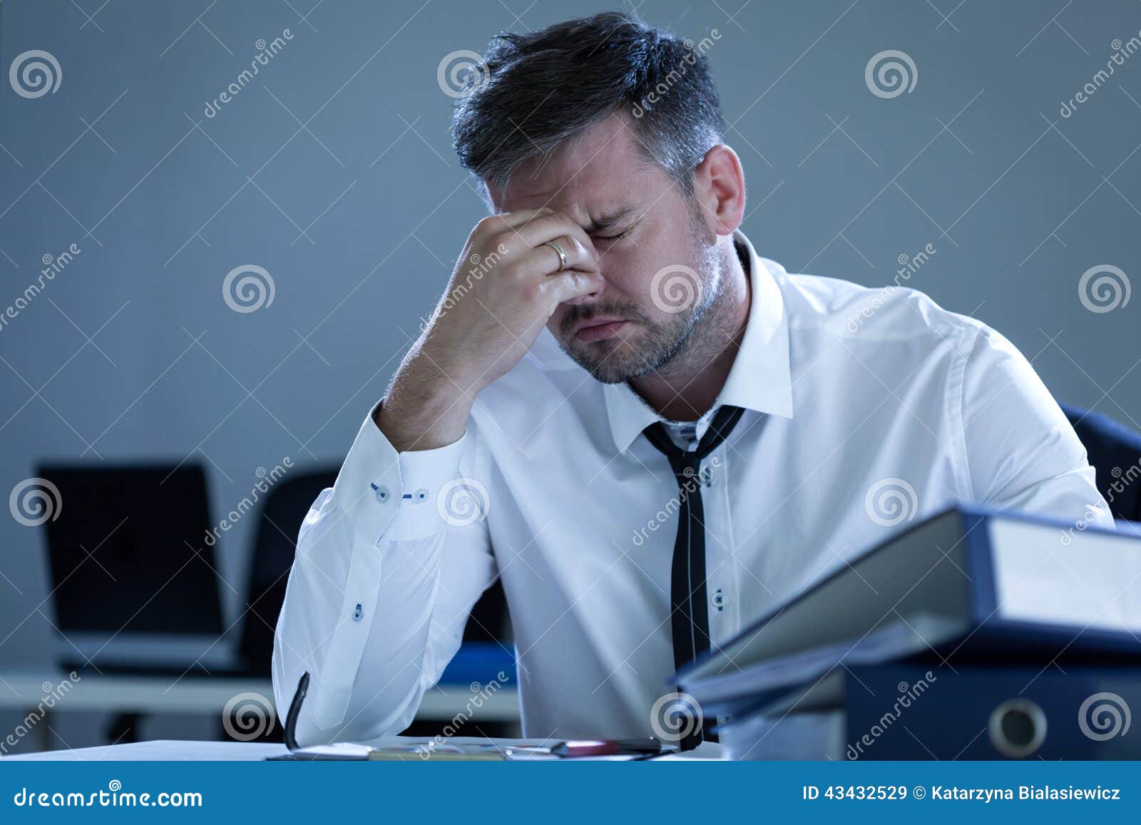 Tired Businessman in the Office Stock Image - Image of divorce ...