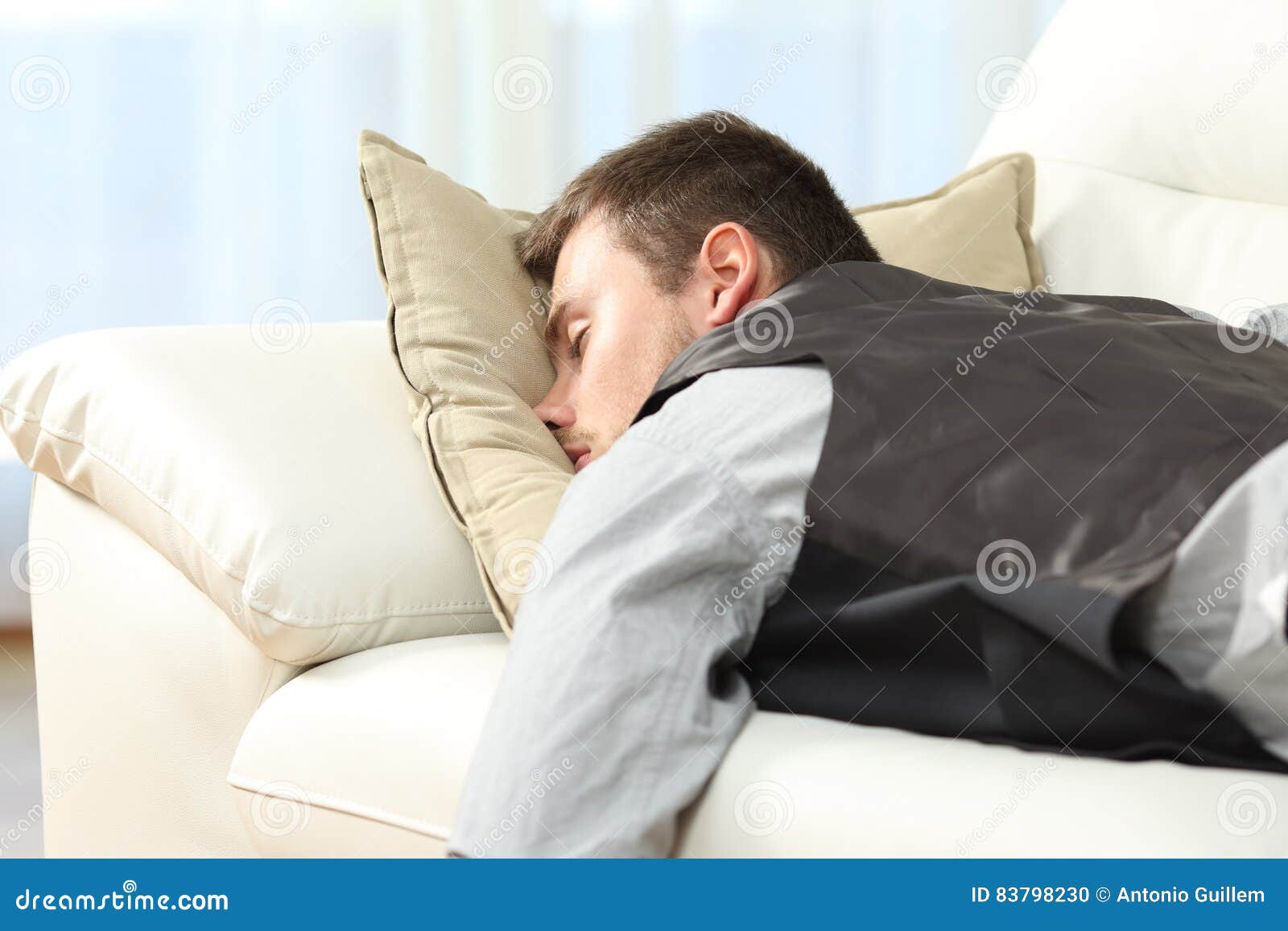 Tired Businessman Sleeping after Work Stock Photo - Image of health ...
