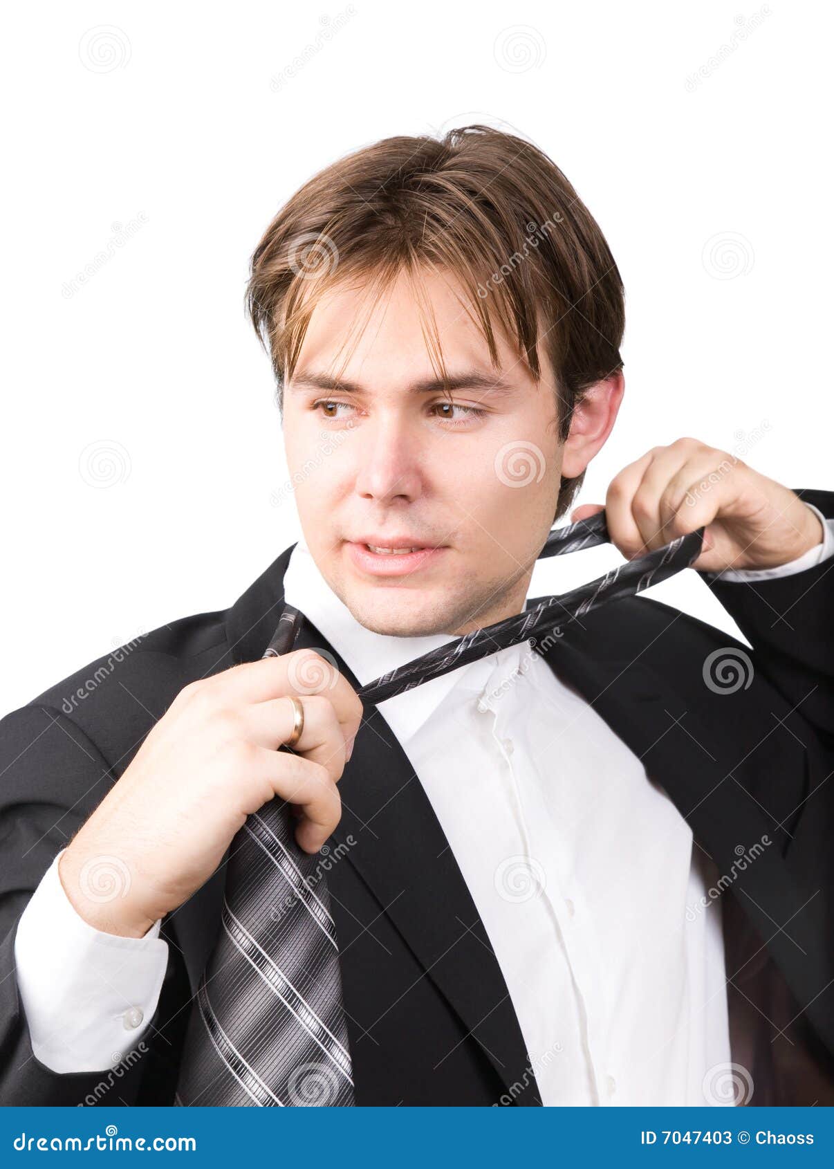 Tired Businessman Taking Off His Tie Stock Image - Image of away ...