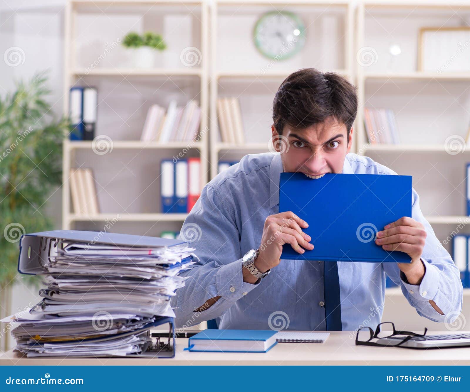 Tired Businessman with Too Much Paperwork Stock Image - Image of ...