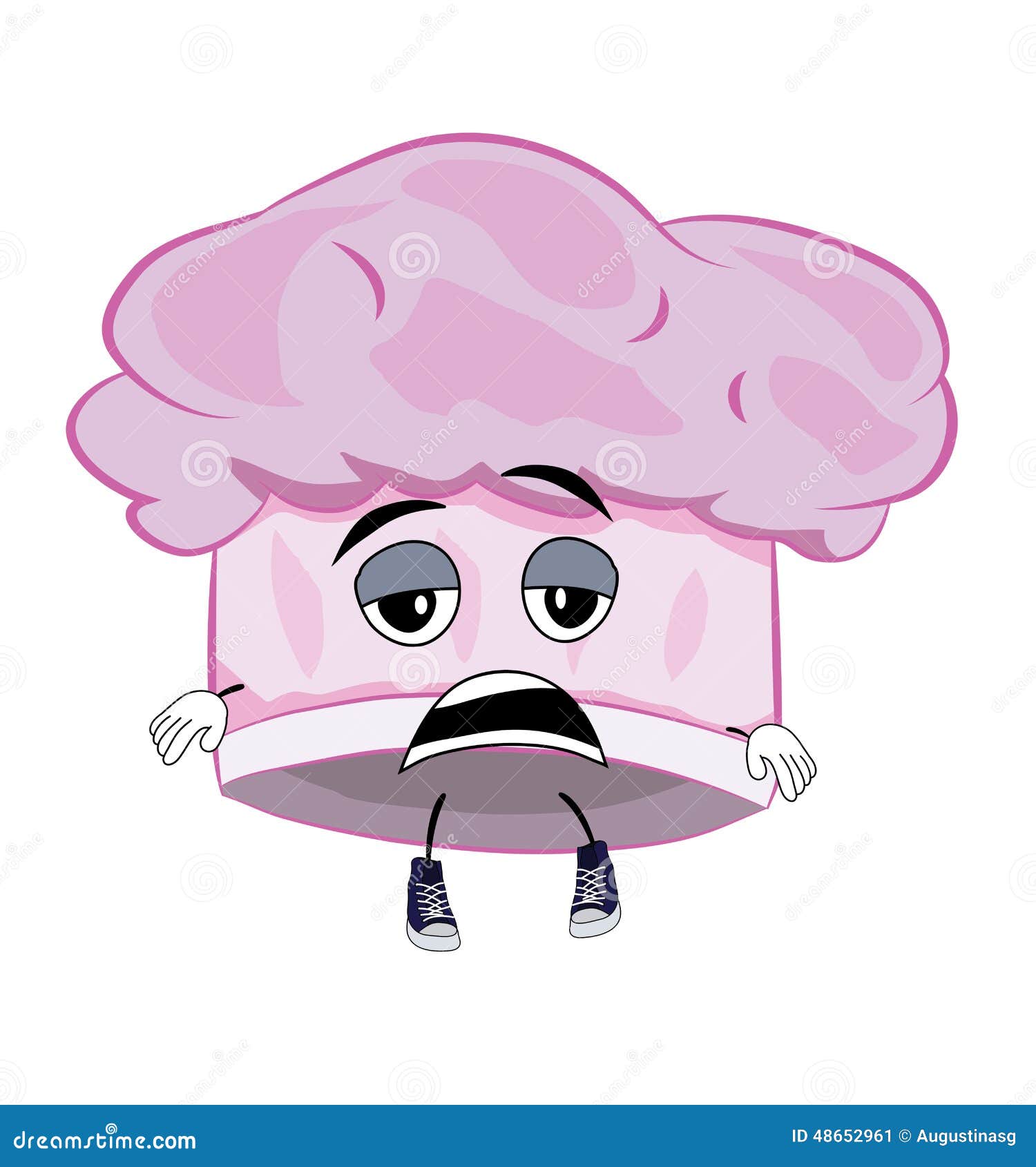 Tired chef hat cartoon stock illustration. Illustration of exhausted ...