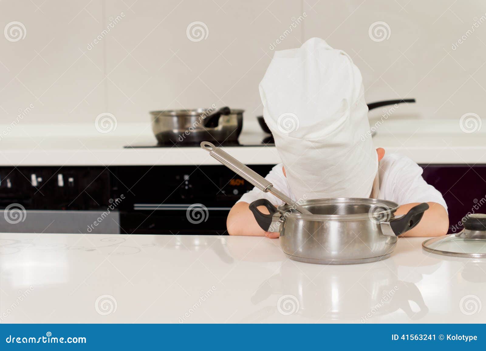 Tired Chef Laying Head Down on Table Stock Image - Image of food ...