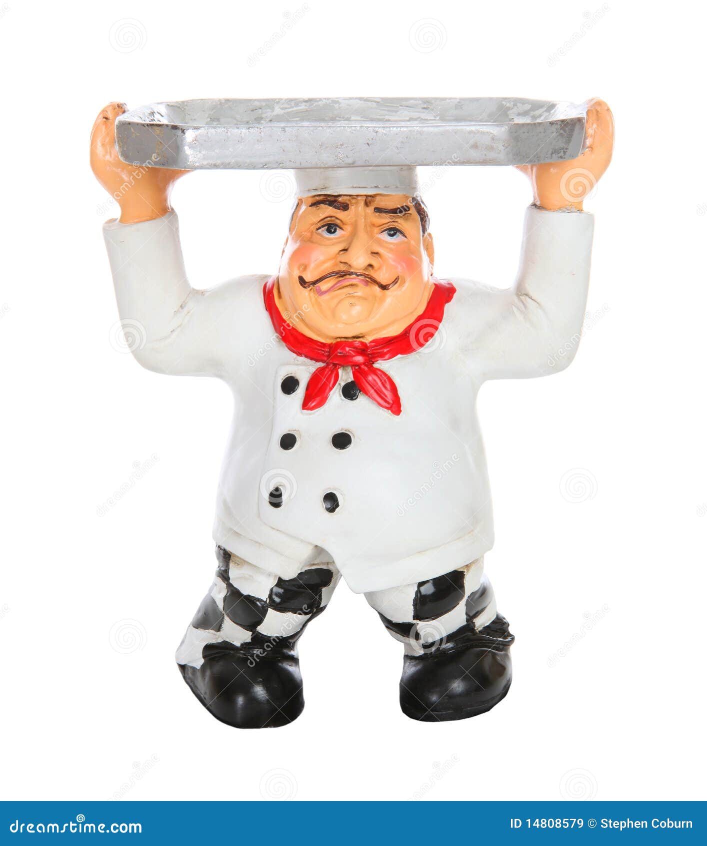 Tired Chef with Serving Tray Stock Image - Image of cook, cooking: 14808579