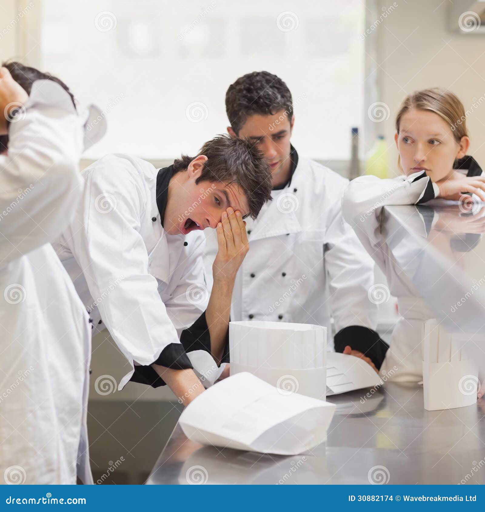 Tired chefs stock photo. Image of work, kitchen, culinary - 30882174