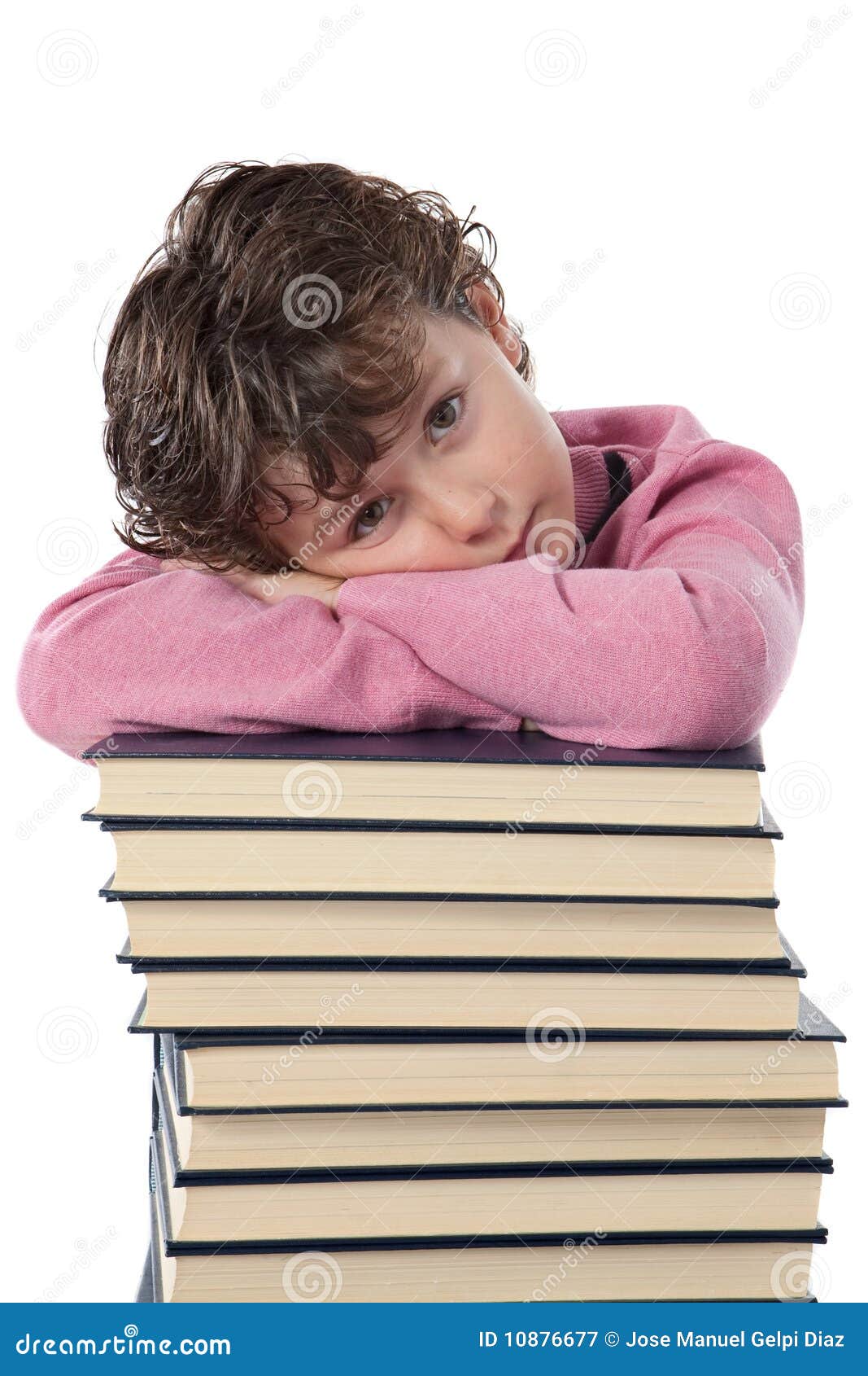 Tired child student stock image. Image of education, learning - 10876677